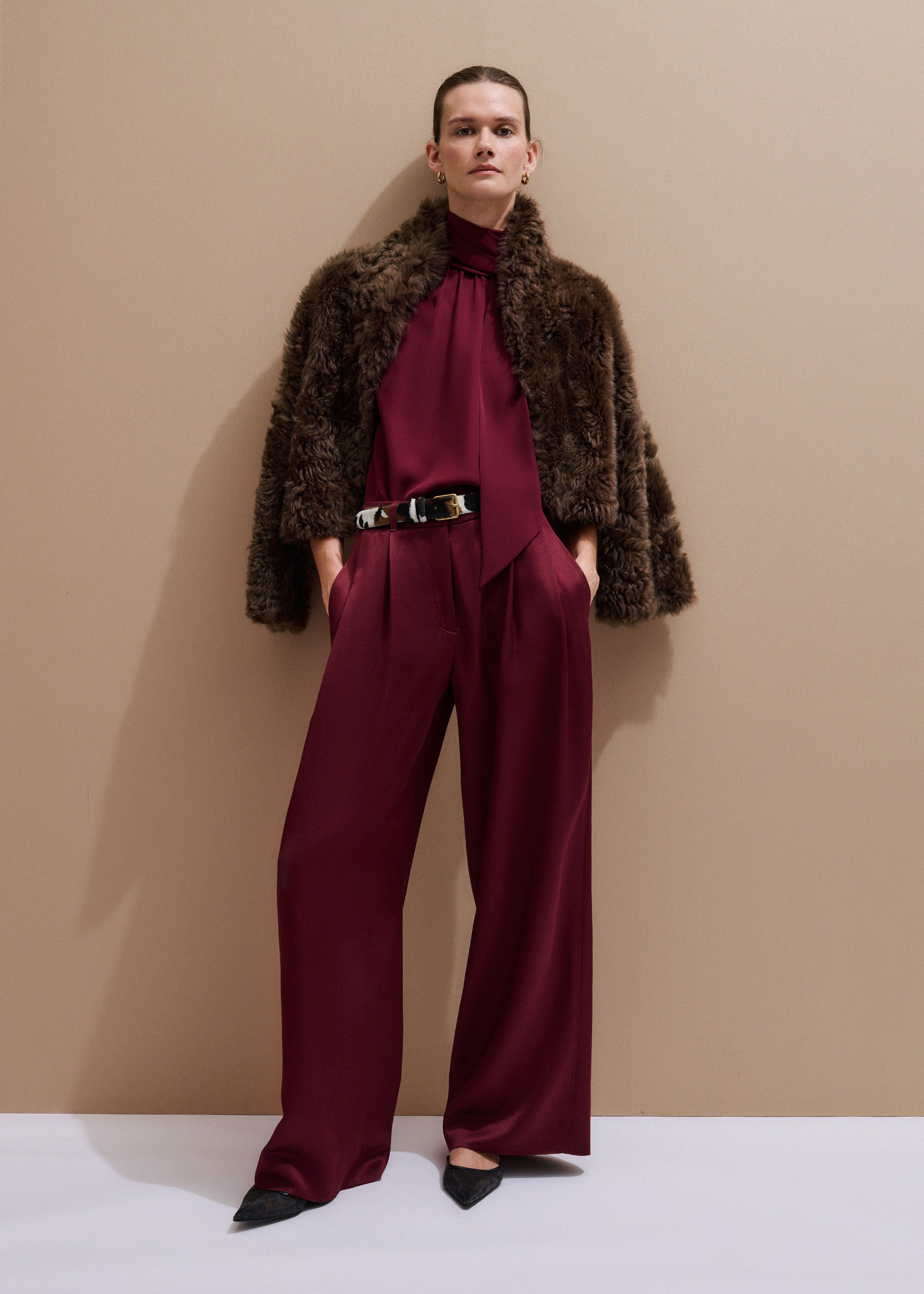 ME+EM Pleated Straight-Leg Trousers